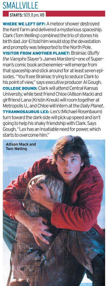 Smallville: Smallville In TV Guide's "Returning Favorites" Issue