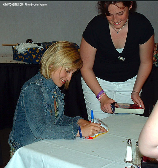 John Glover and Allison Mack at the Shorebirds Game - May 30, 2005