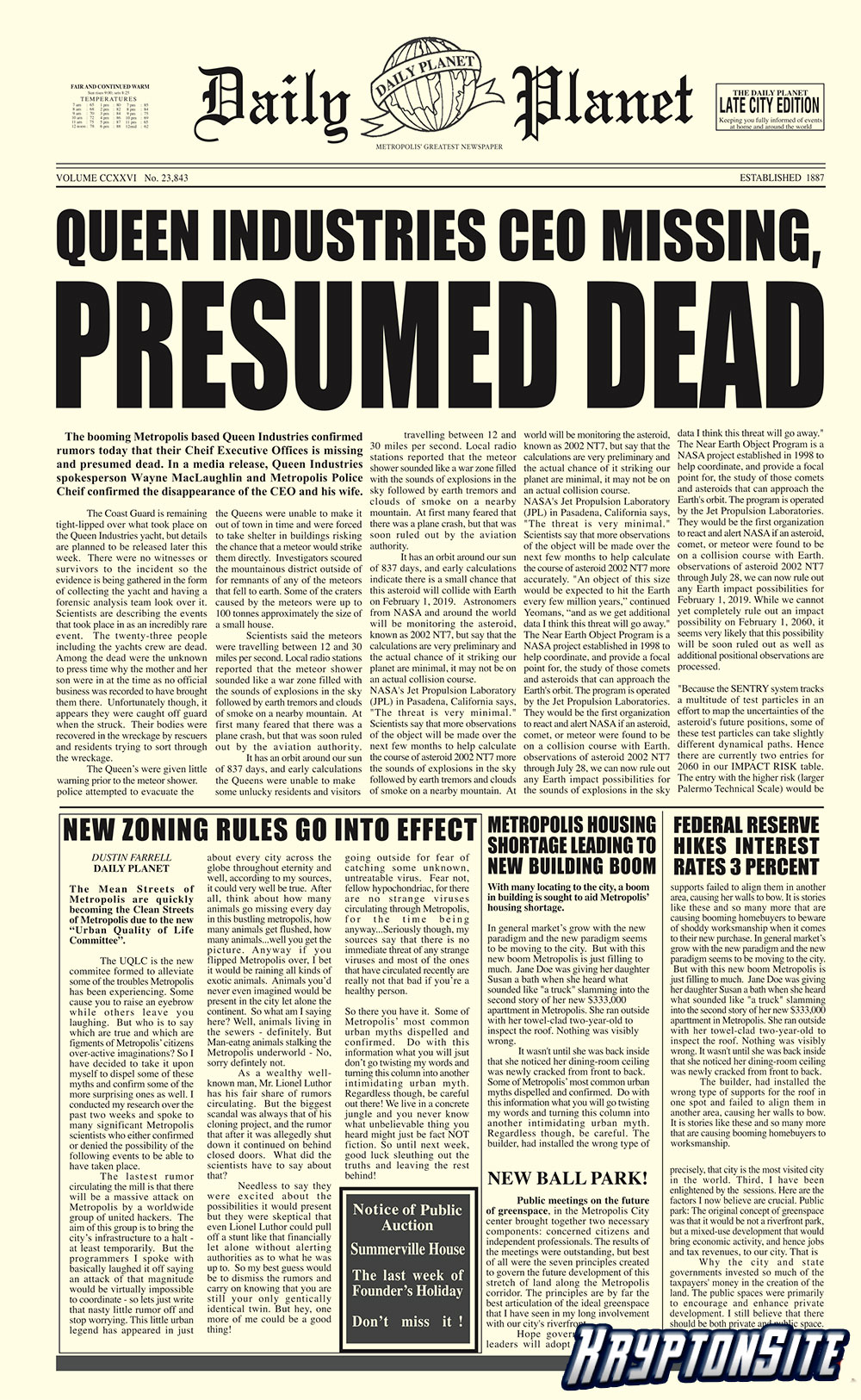 From the Archive: Newspaper Headlines, Smallville-Style | KryptonSite